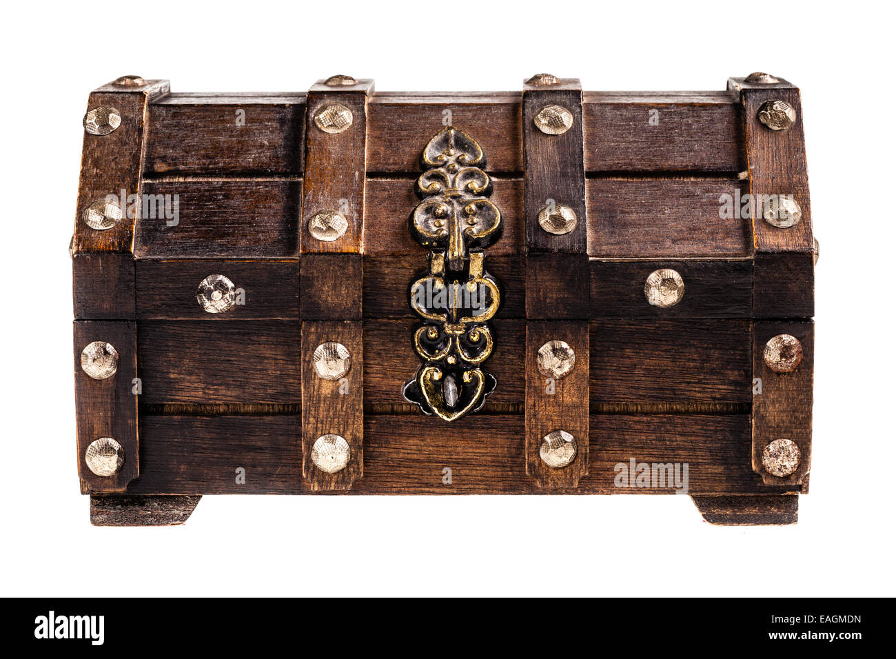 an ancient wooden chest isolated over a white background Stock Photo ...