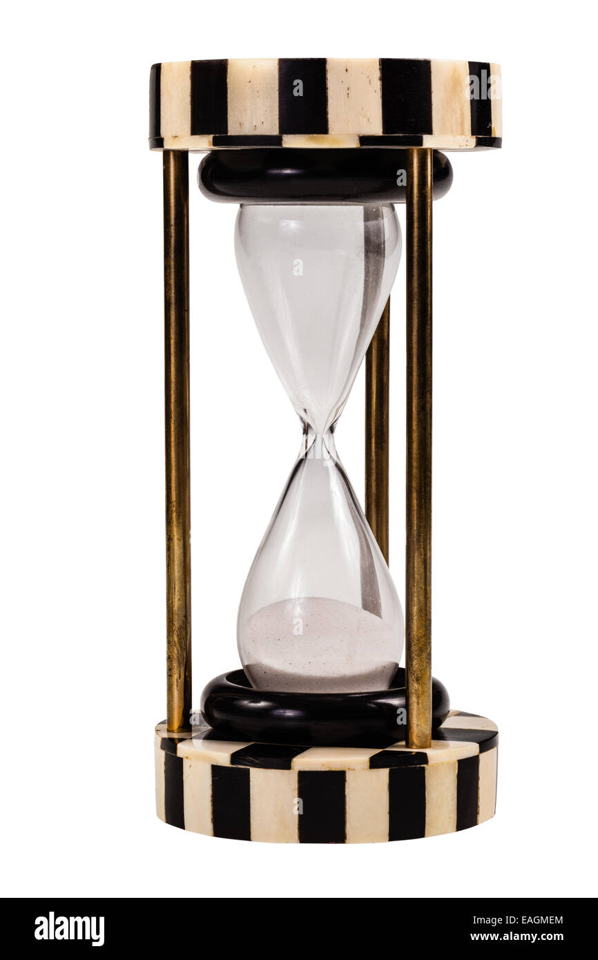a modern hourglass isolated over a white background Stock Photo - Alamy