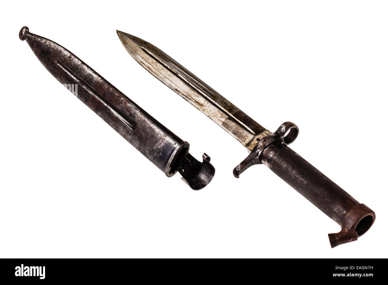 an old and rusty bayonet isolated over a white background Stock Photo ...
