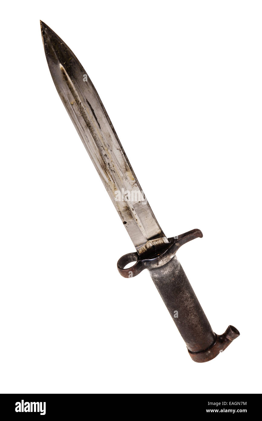 an old and rusty bayonet isolated over a white background Stock Photo ...