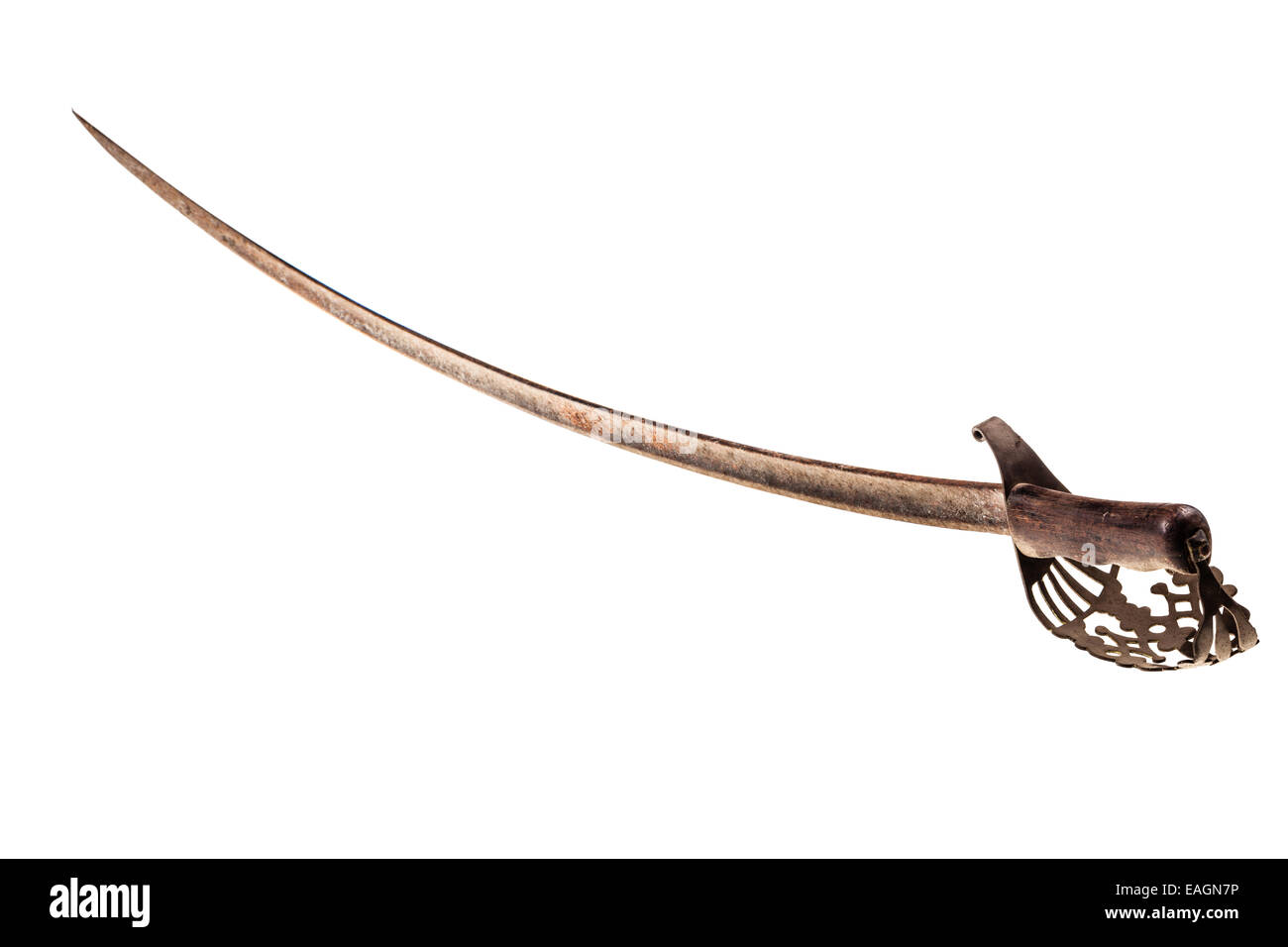 a rusty pirate sword isolated over a white background Stock Photo - Alamy