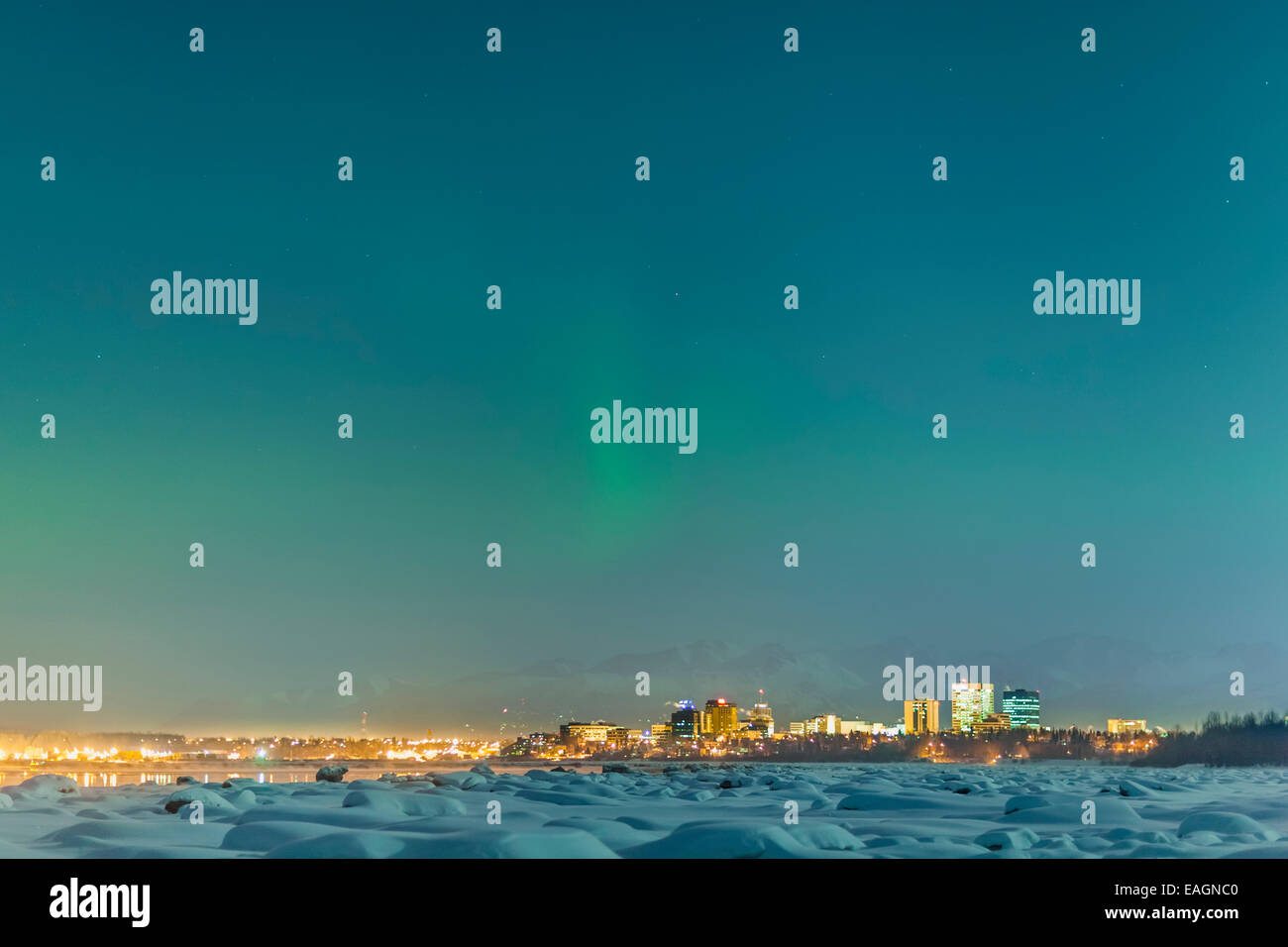 Skyline view anchorage alaska night hi-res stock photography and images ...