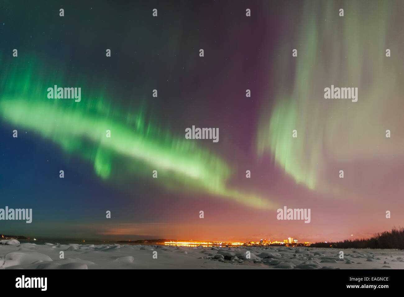 Skyline view anchorage alaska night hi-res stock photography and images ...