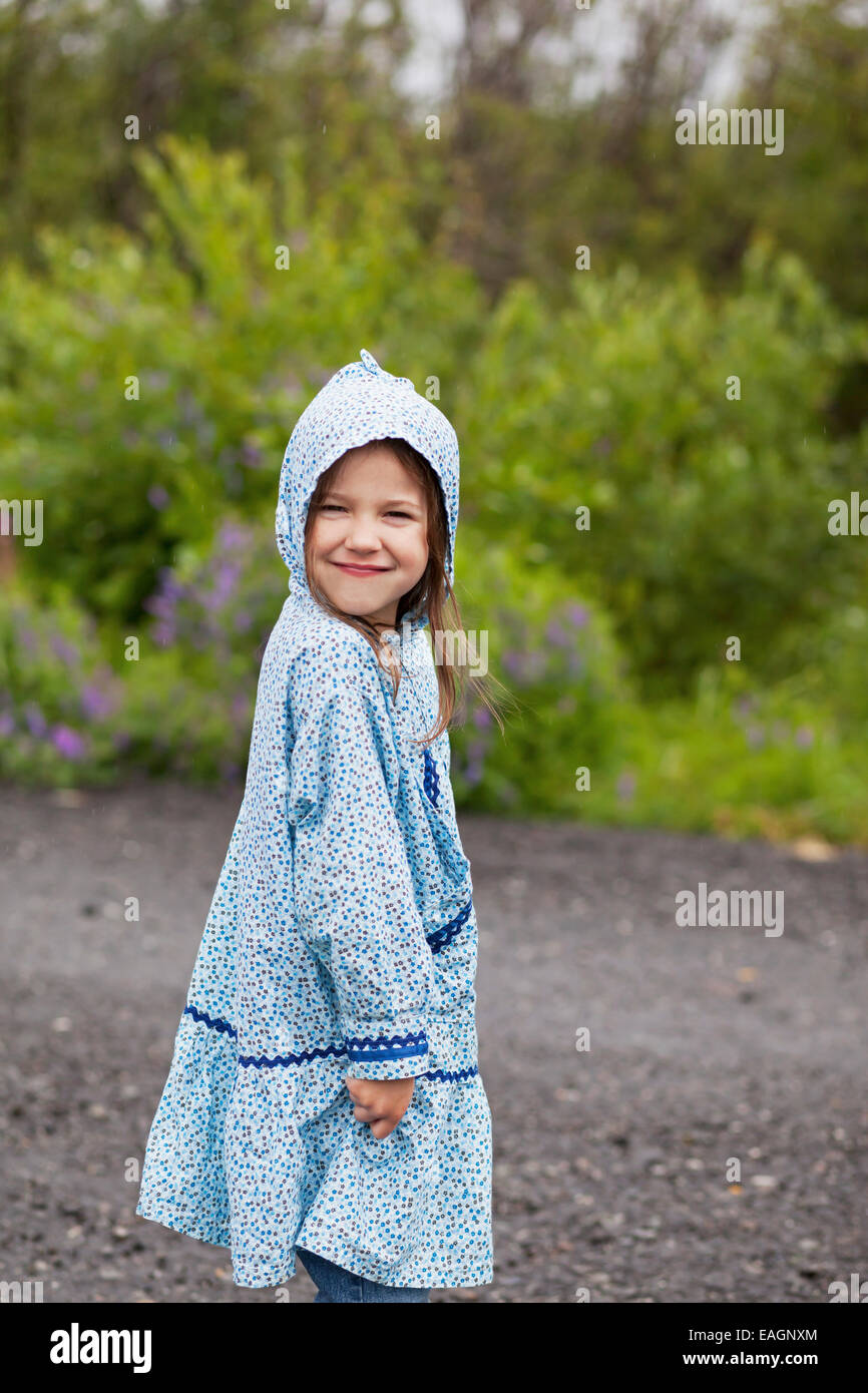 Eskimo Girl Wearing An Alaskan Native Kuspuk In Palmer Southcentral