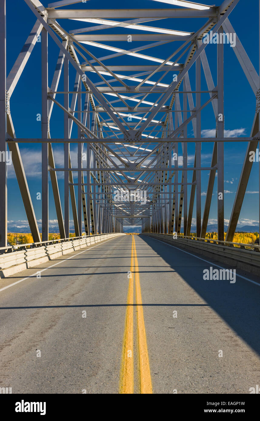 The Parks Highway Bridge Over The Nenana River, Fall, Interior Alaska ...