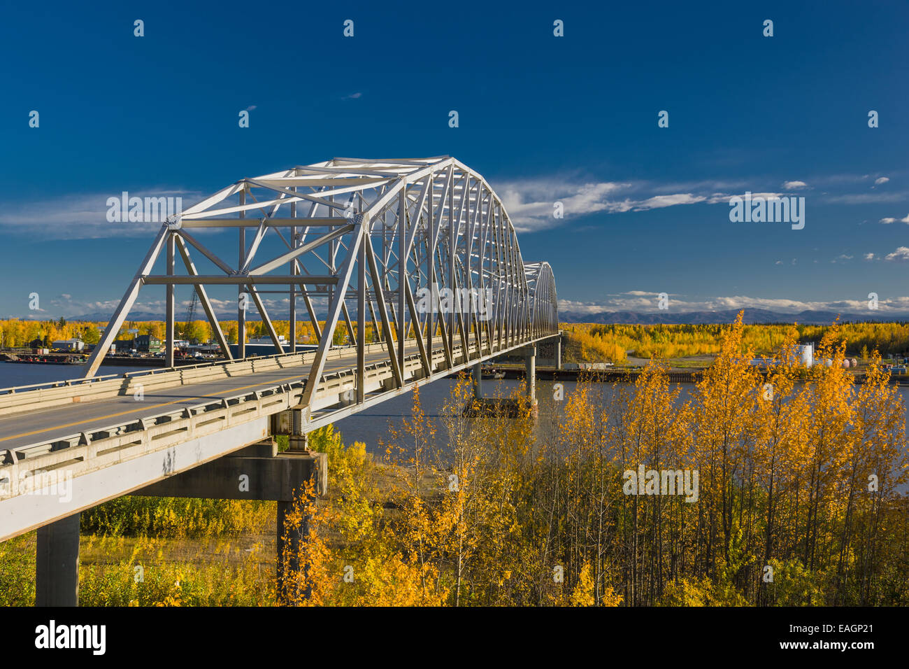 Blue bridge over river hi-res stock photography and images - Alamy
