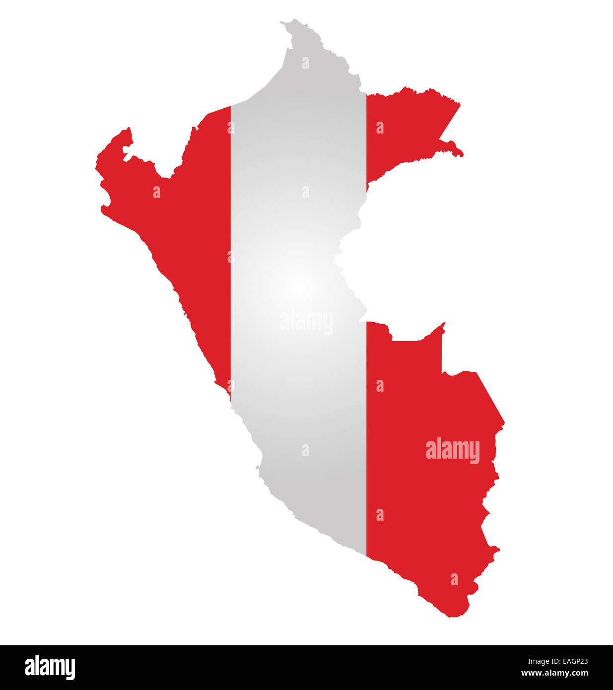 Flag of the Republic of Peru overlaid on detailed outline map Stock ...