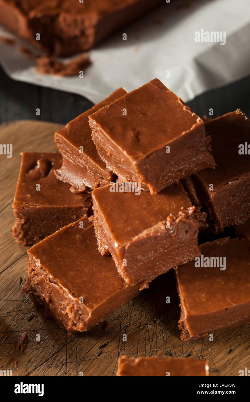 Homemade Dark Chocolate Fudge Ready to Eat Stock Photo - Alamy