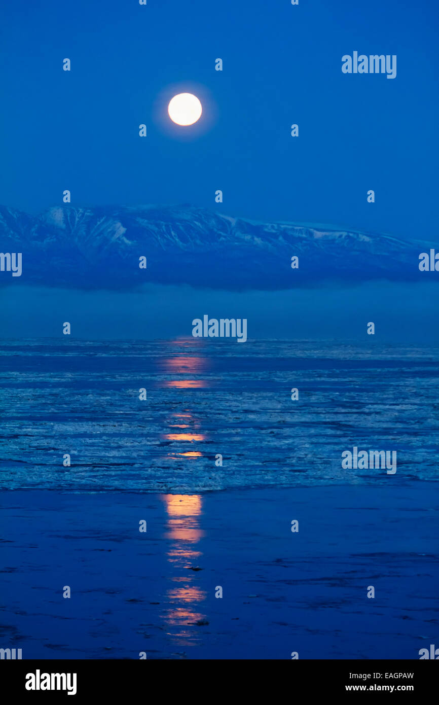 Full Moon At Point Woronzof In West Anchorage In Autumn With View Of ...