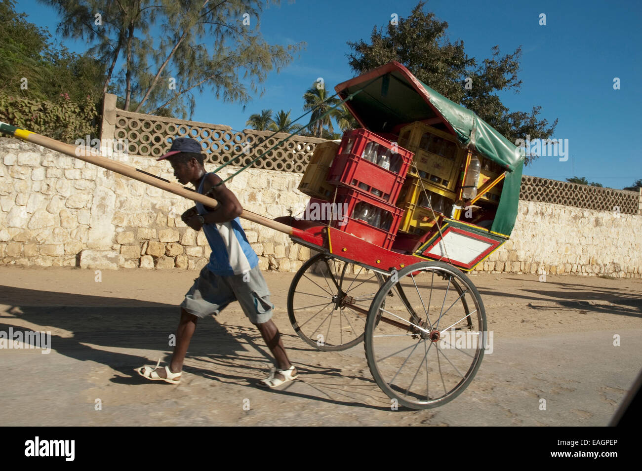 Pousse-Pousse (Rickshaw) In Toliara, Madagascar Stock Photo - Alamy