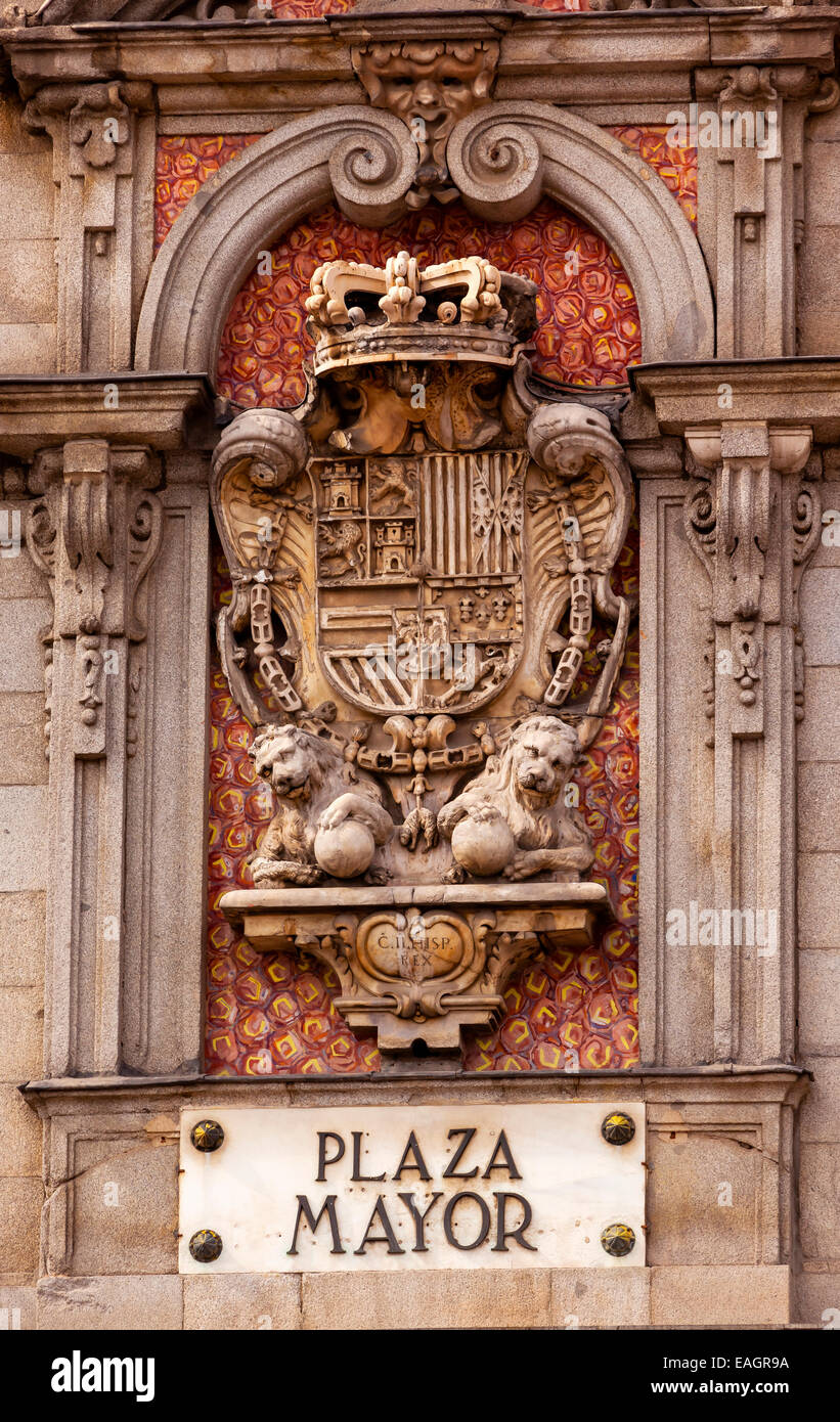 Plaza Mayor Royal Symbol Sign Built in the 1617 Famous Square Cityscape ...
