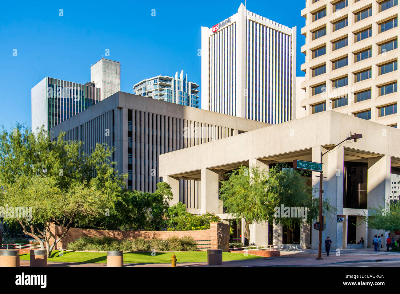Urban streetscapes and buildings in downtown Phoenix, Arizona Stock ...