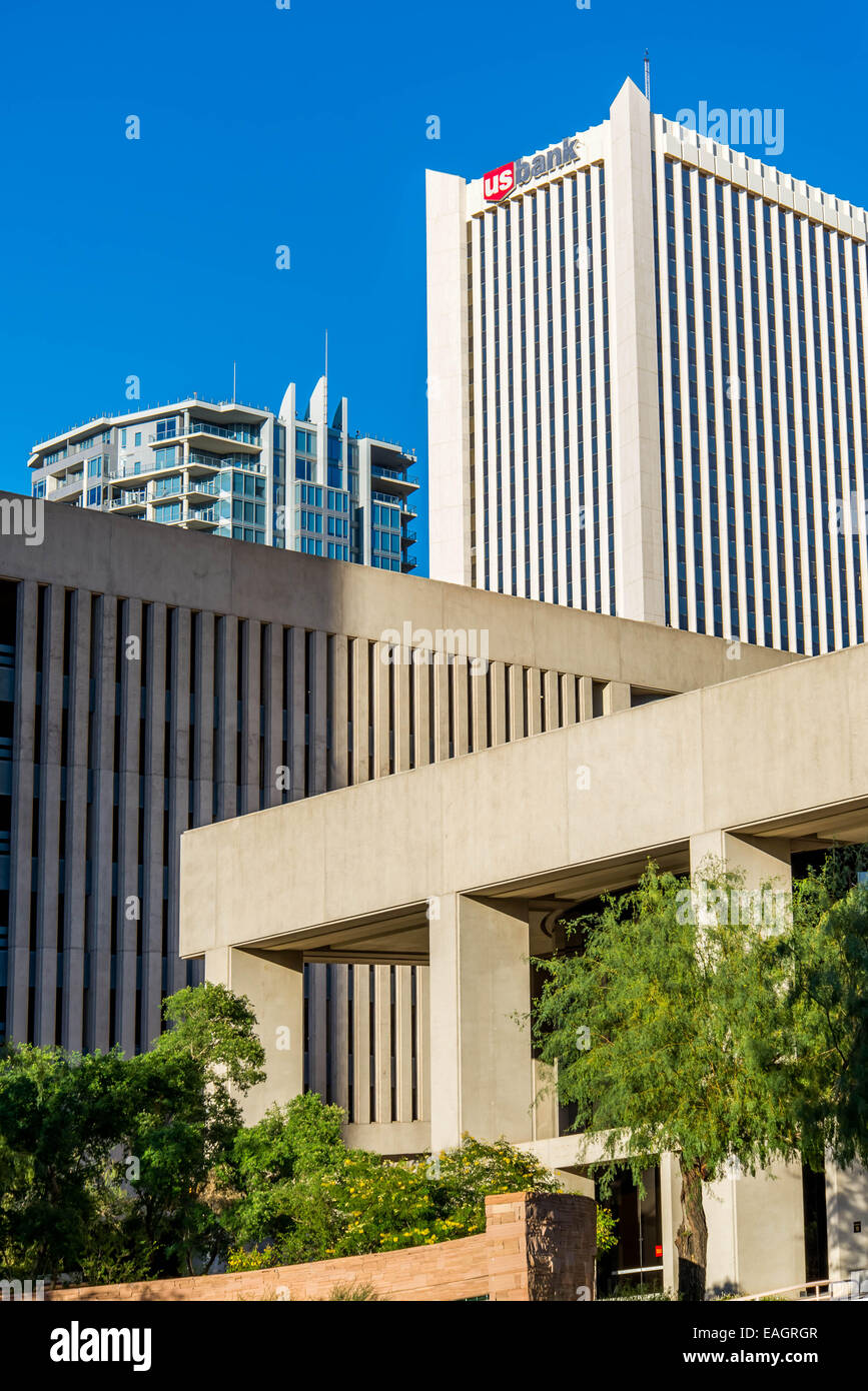 Urban streetscapes and buildings in downtown Phoenix, Arizona Stock ...