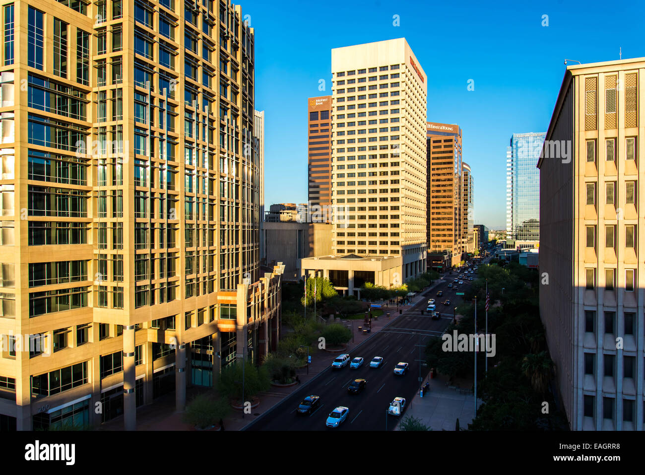 Urban streetscapes and buildings in downtown Phoenix, Arizona Stock ...