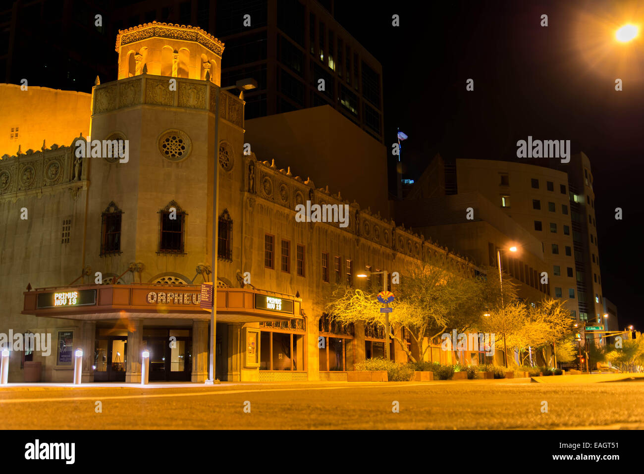 historic building at night in downtown Phoenix, Arizona Stock Photo - Alamy