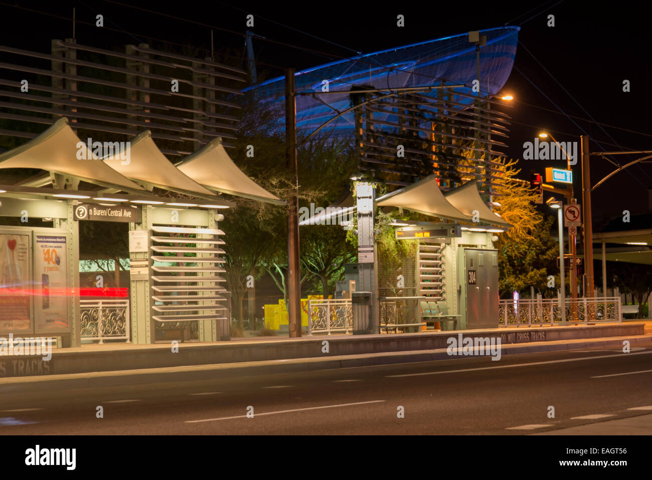 Night streetscape in downtown phoenix hi-res stock photography and ...
