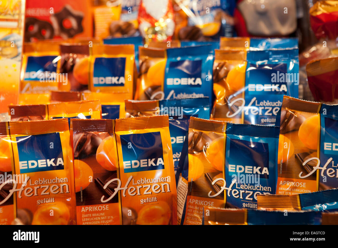 German candy or sweet confectionery stall at Manchester Christmas ...