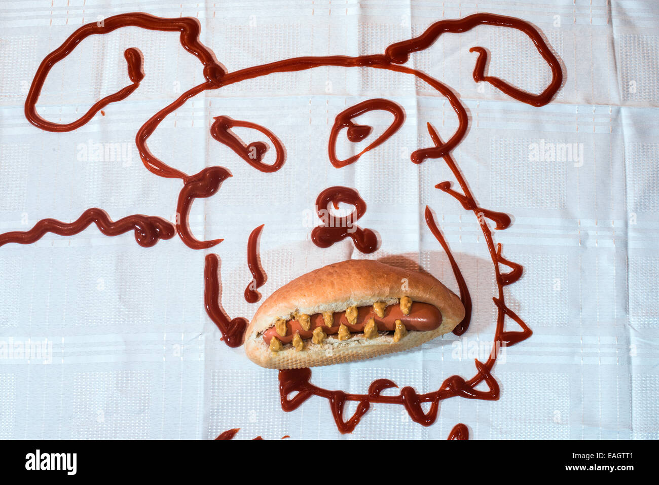 Hot dog on white cover Stock Photo - Alamy