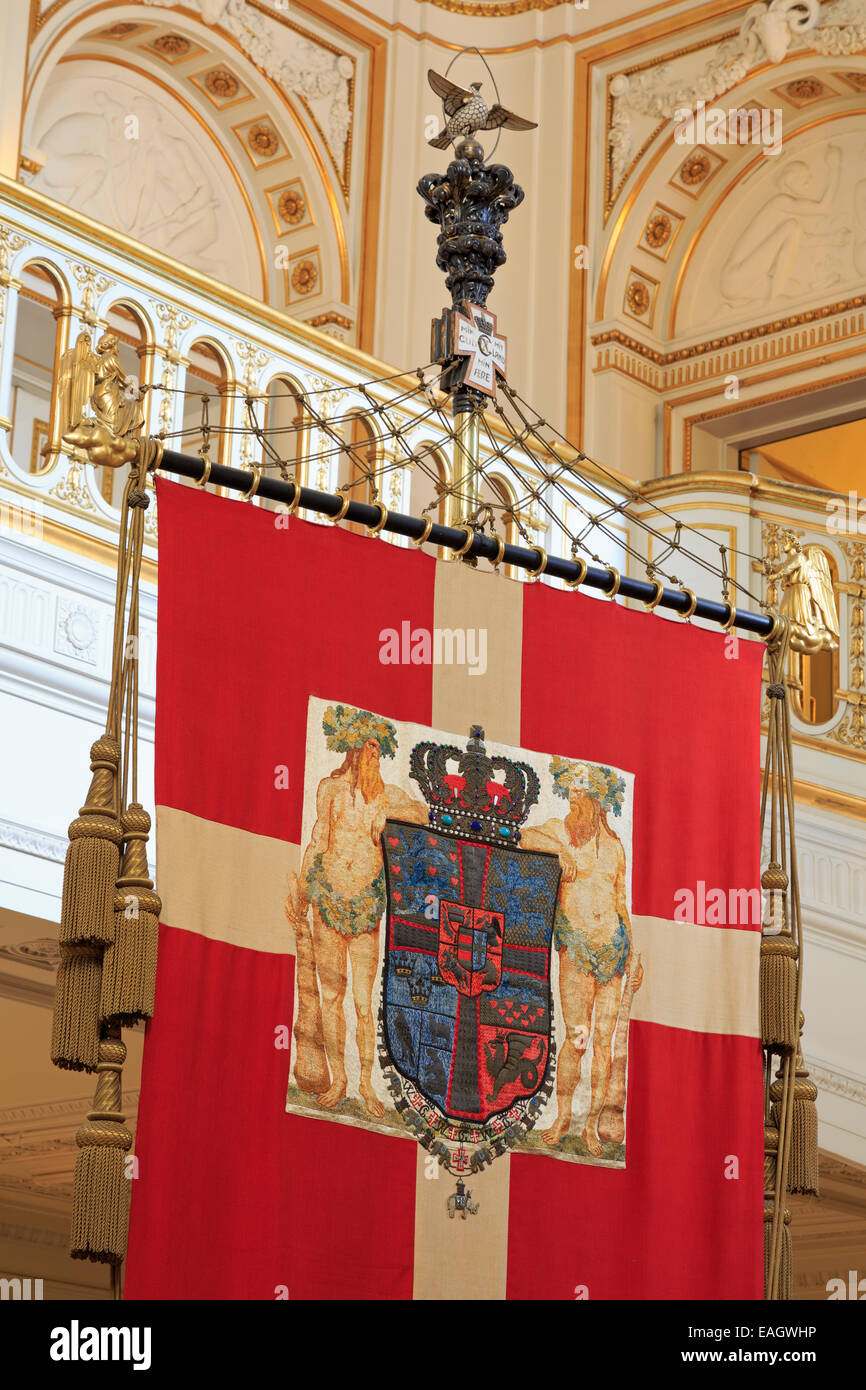 Royal Standard, Christiansborg Palace, Copenhagen, Zealand, Denmark ...