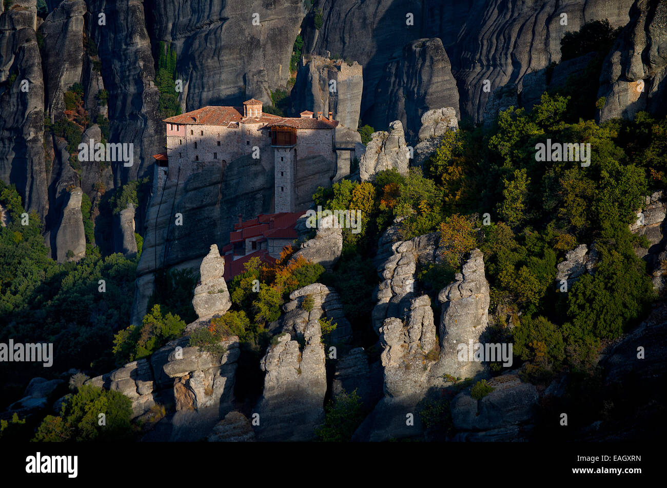The Meteora complex in Greece UNESCO World Heritage Stock Photo - Alamy
