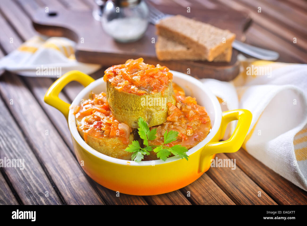 marrow stuffed with meat Stock Photo - Alamy