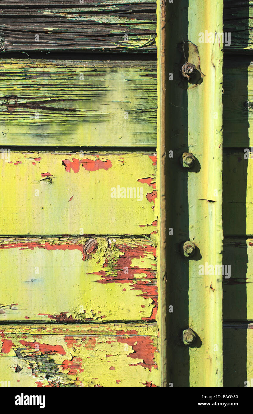 Old cracked green wooden boards Stock Photo - Alamy