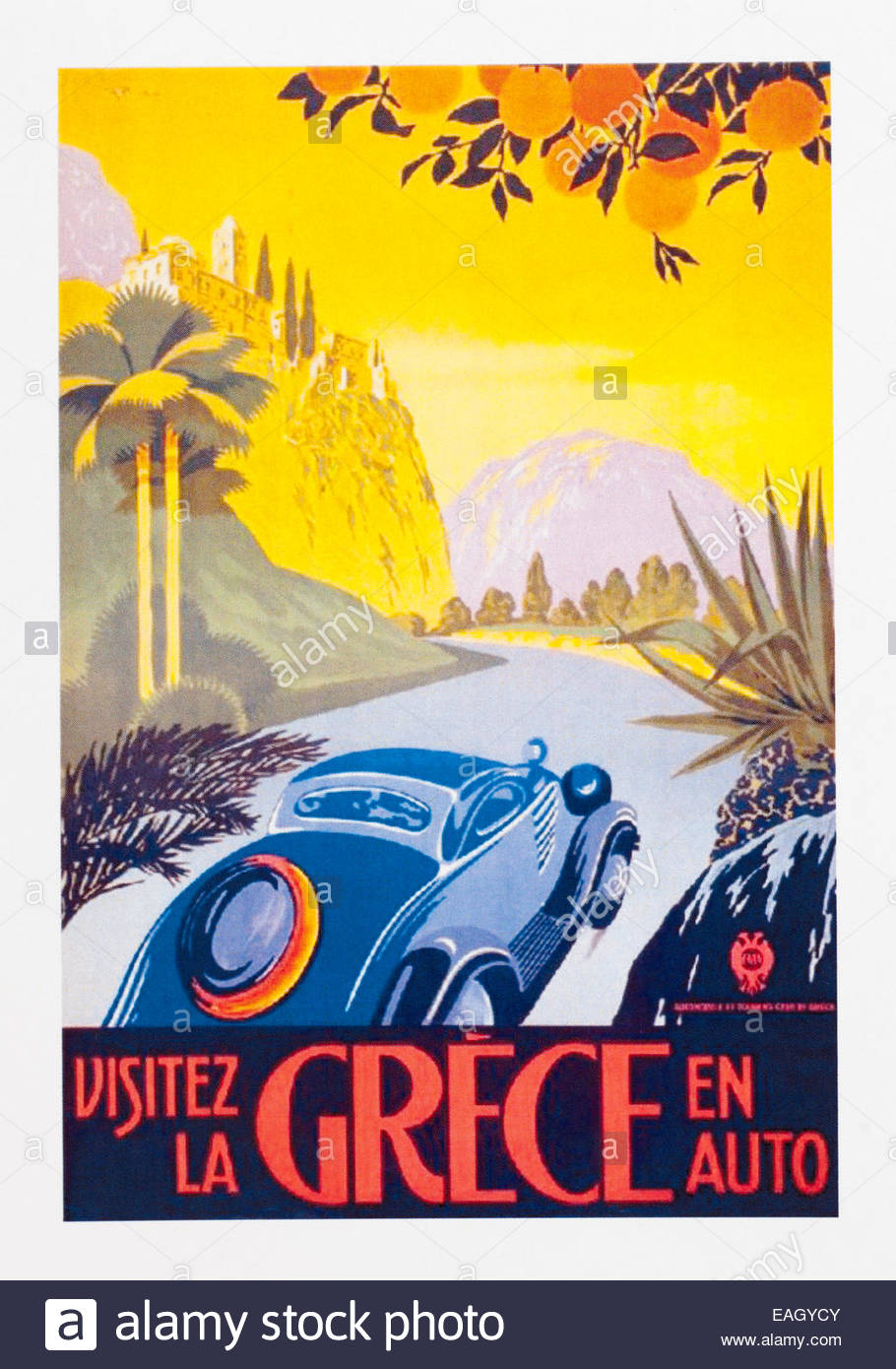 Vintage Greece Poster High Resolution Stock Photography and Images - Alamy