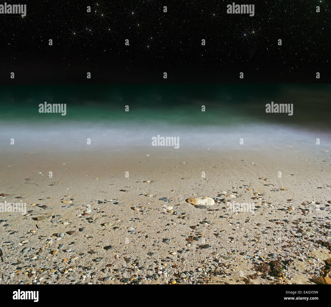 sandy shore by night Stock Photo - Alamy