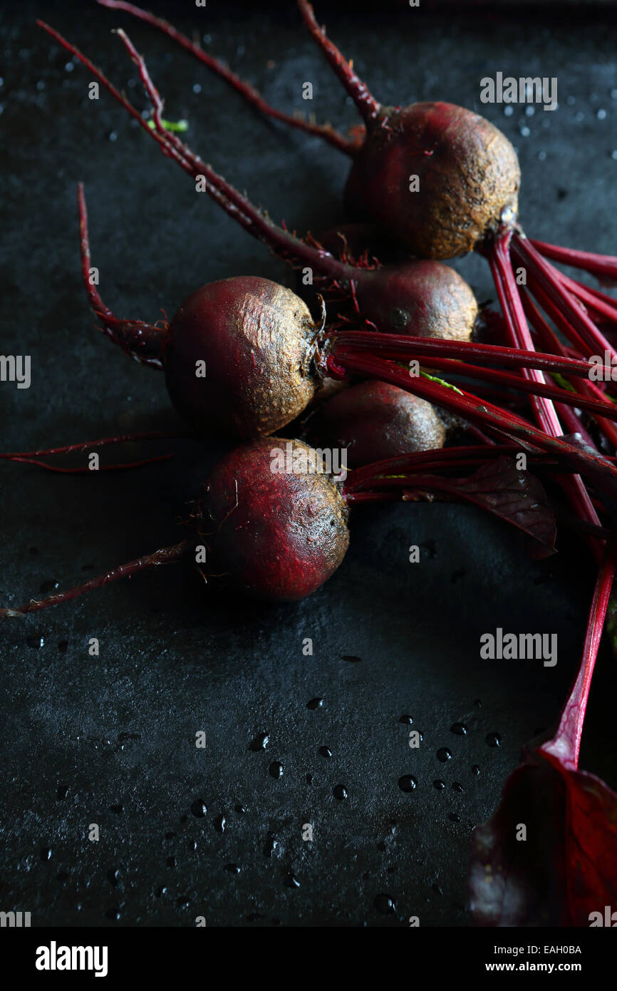 Beetroot on a dark background, nutrition food Stock Photo - Alamy