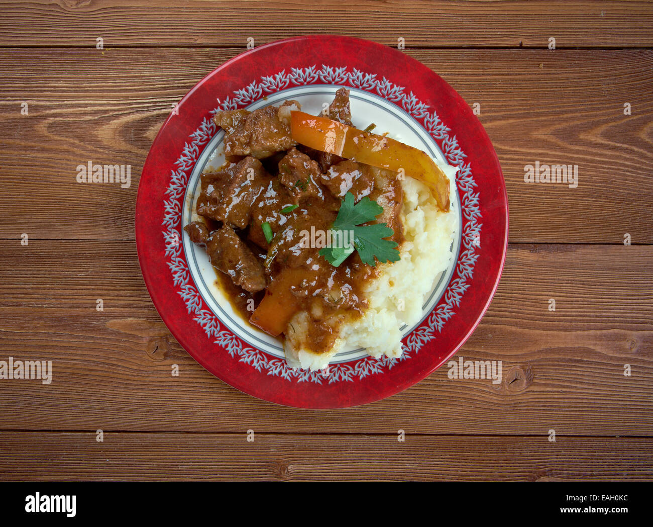Porkolt - Pörkölt,meat stew which originates from Hungary, but is eaten ...
