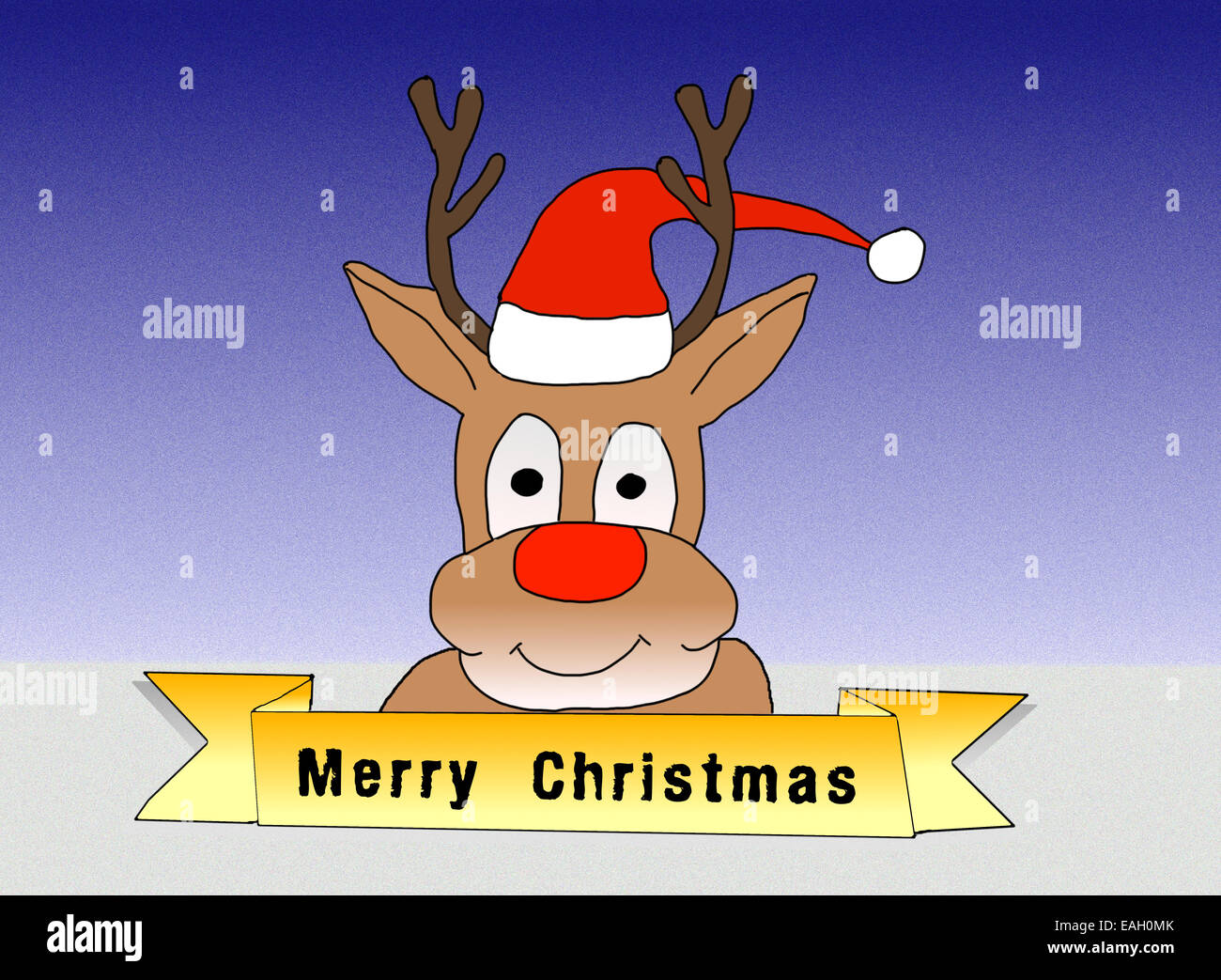 Illustration: Rudolph wishing Merry Christmas Stock Photo - Alamy