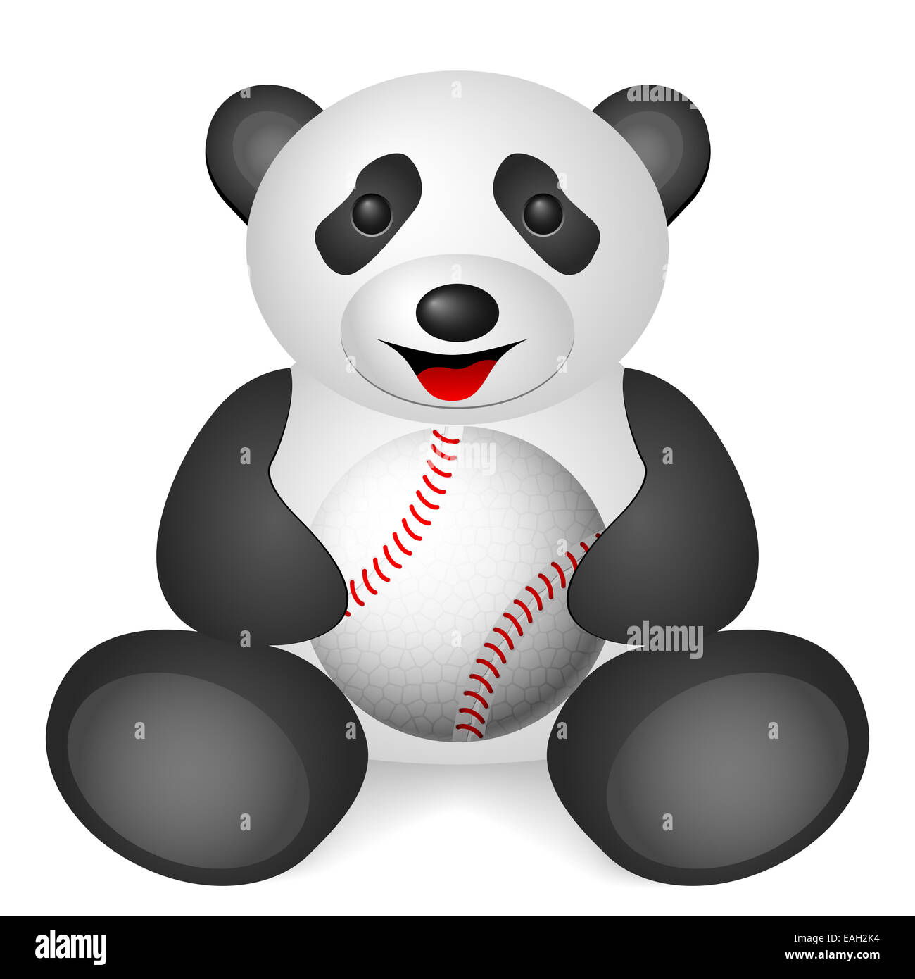 Panda baseball ball on a white background Stock Photo - Alamy
