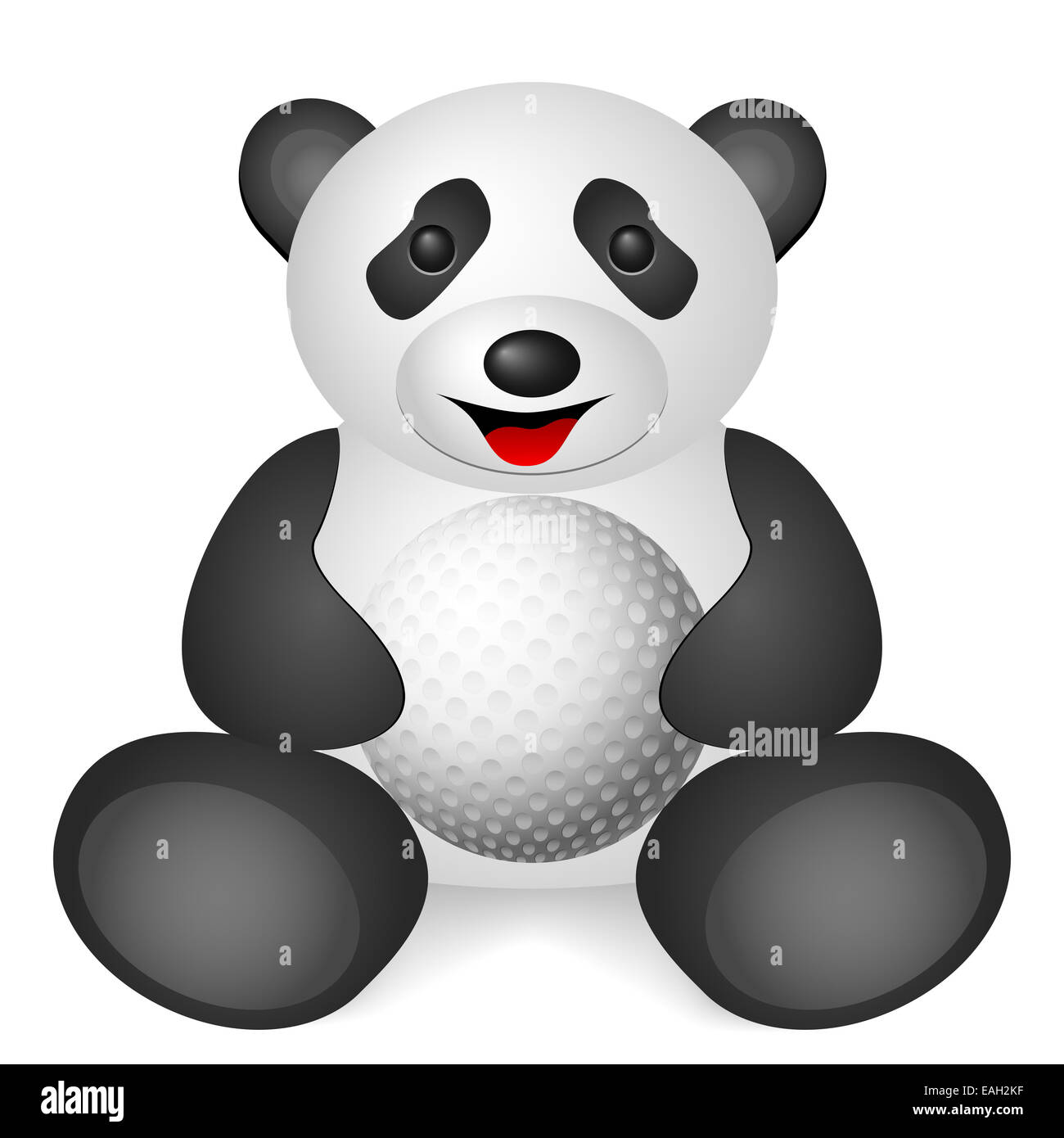 Panda golf ball on a white background Stock Photo - Alamy