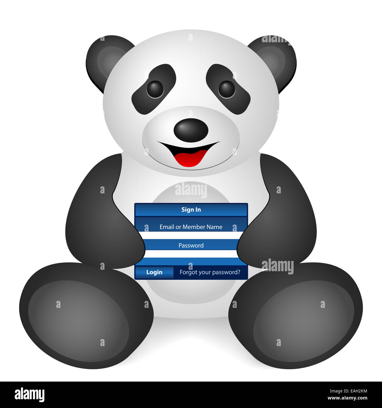Panda login on a white background Stock Photo - Alamy
