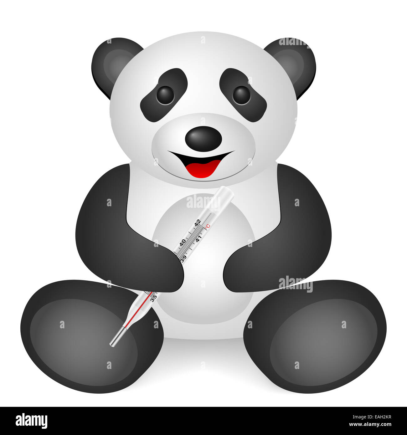 Panda medical thermometer on a white background Stock Photo - Alamy