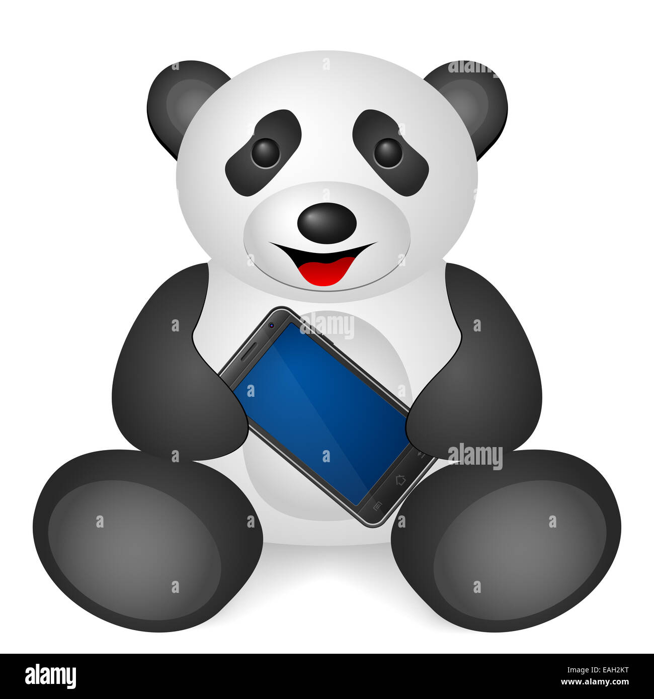 Panda mobile phone on a white background Stock Photo - Alamy