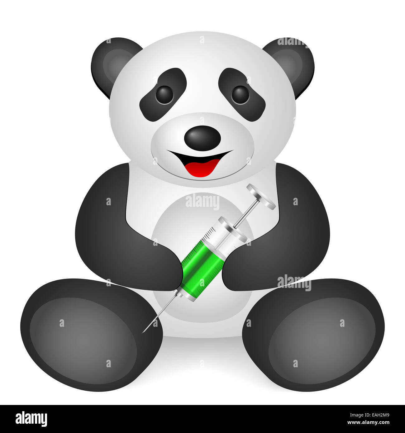 Panda syringe on a white background Stock Photo - Alamy