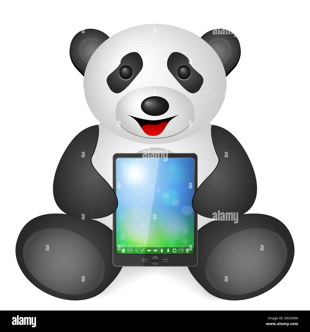 Panda tablet on a white background Stock Photo - Alamy