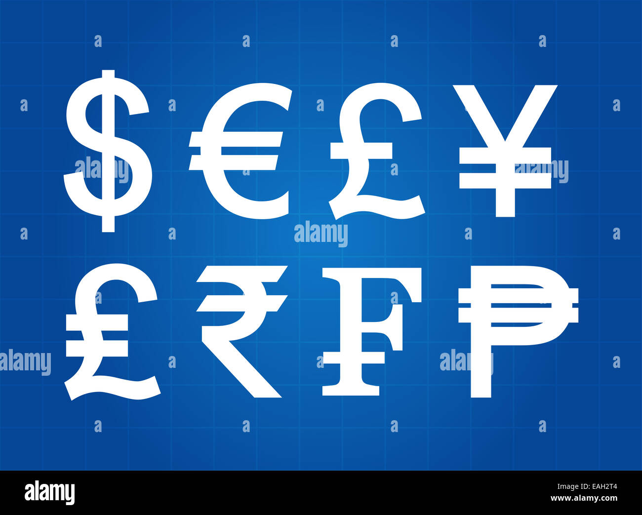 Common Currency Symbols Blueprint Stock Photo - Alamy
