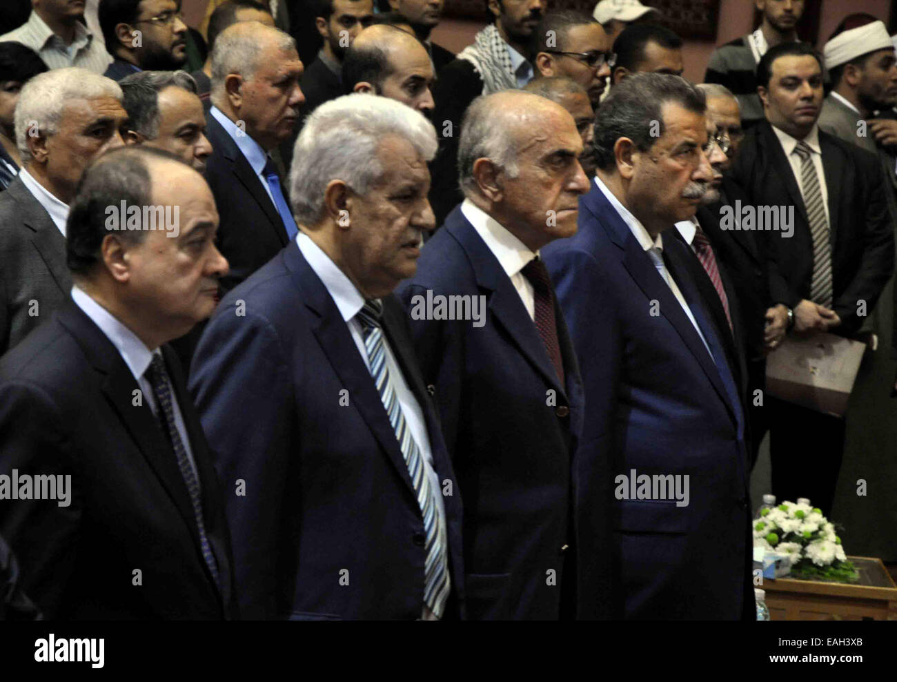 Cairo, Egypt. 14th Nov, 2014. Palestinians attend a ceremony marking the 10th anniversary of ...