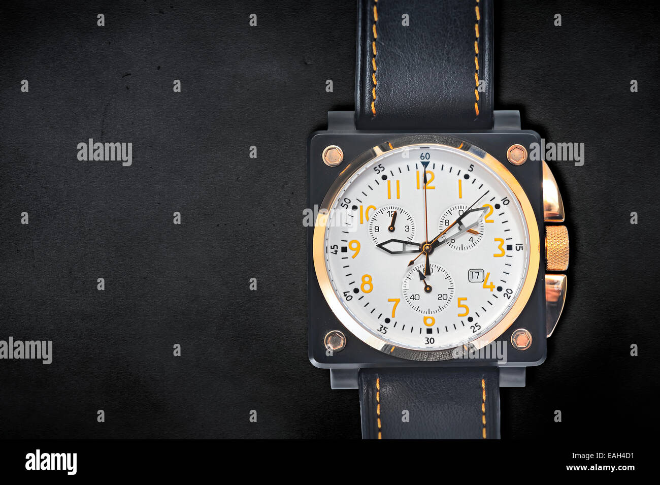 luxury man watch isolated against black background Stock Photo - Alamy