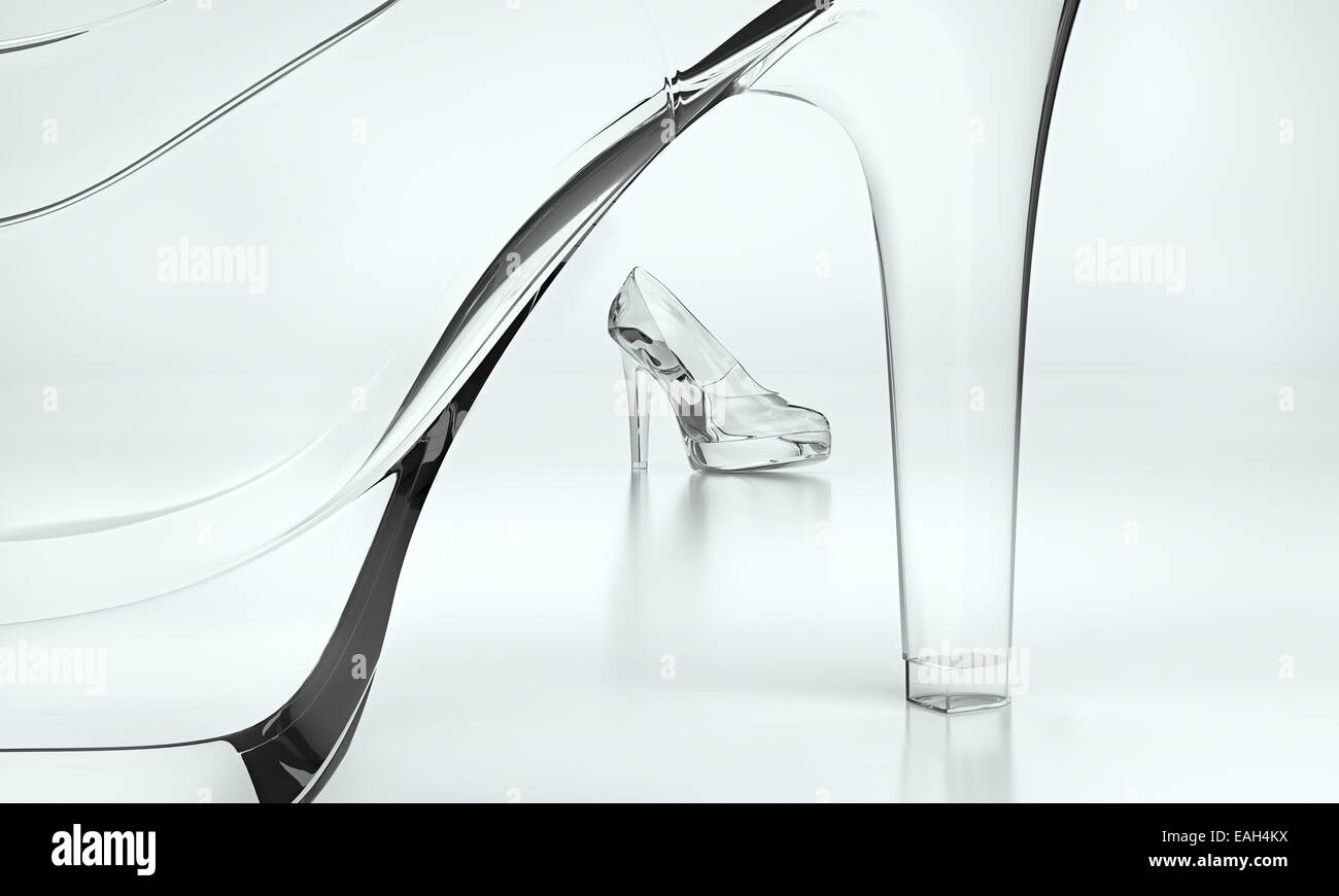 Shoes made of glass on the white background Stock Photo - Alamy
