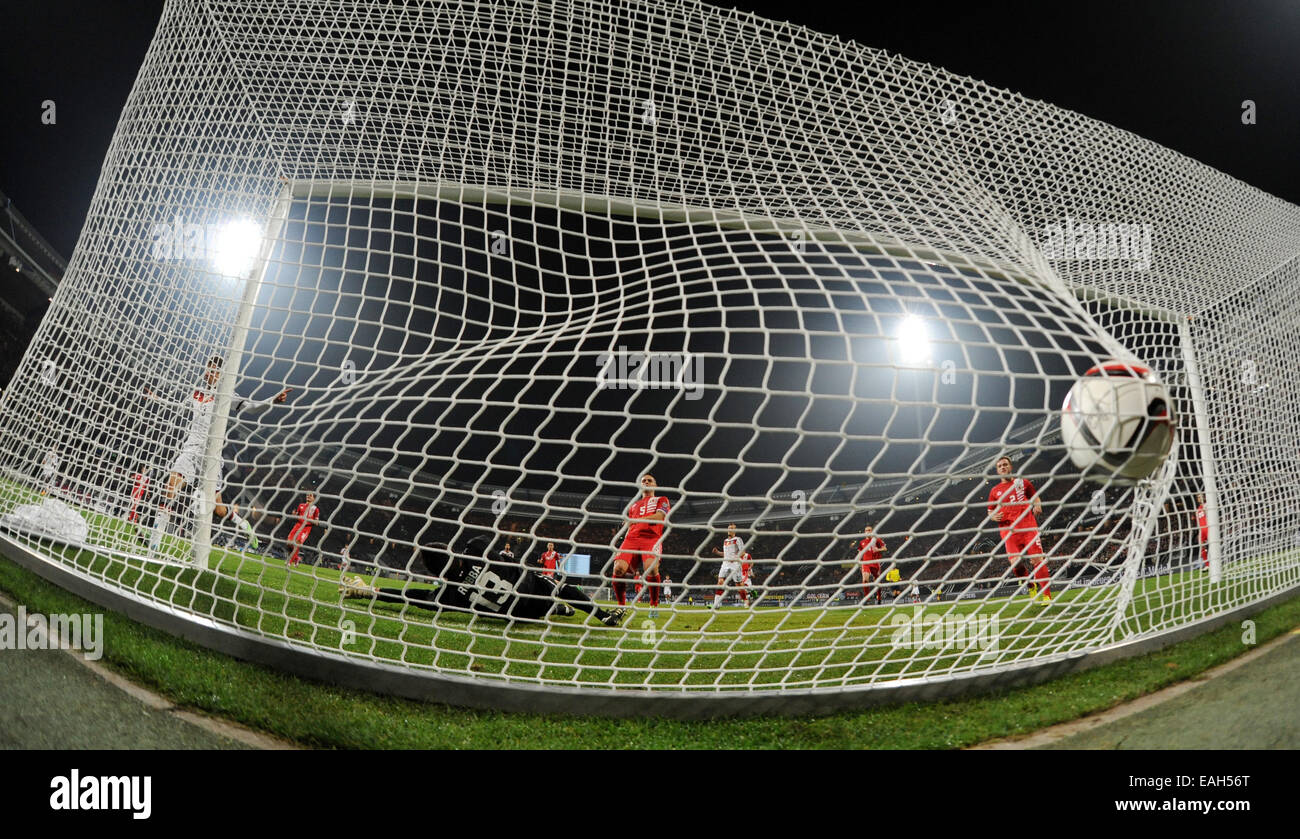 Nuremberg, Germany. 14th Nov, 2014. German goal scorer Thomas Mueller ...
