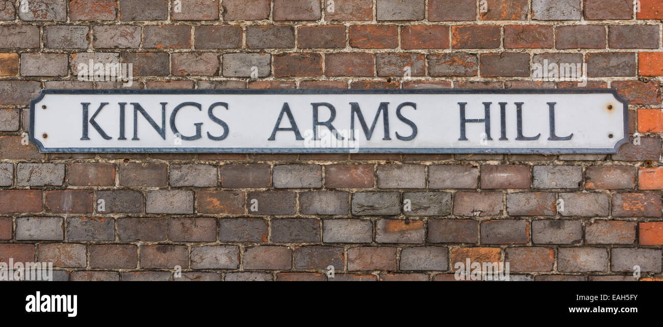 Kings Arms Hill - street / road name Stock Photo - Alamy