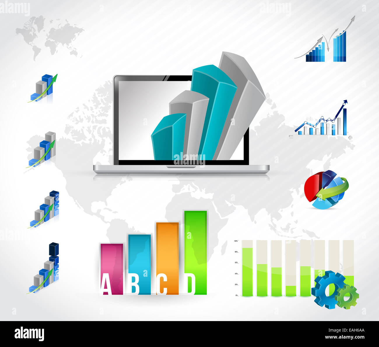 Laptop technology infographic chart Stock Photo - Alamy