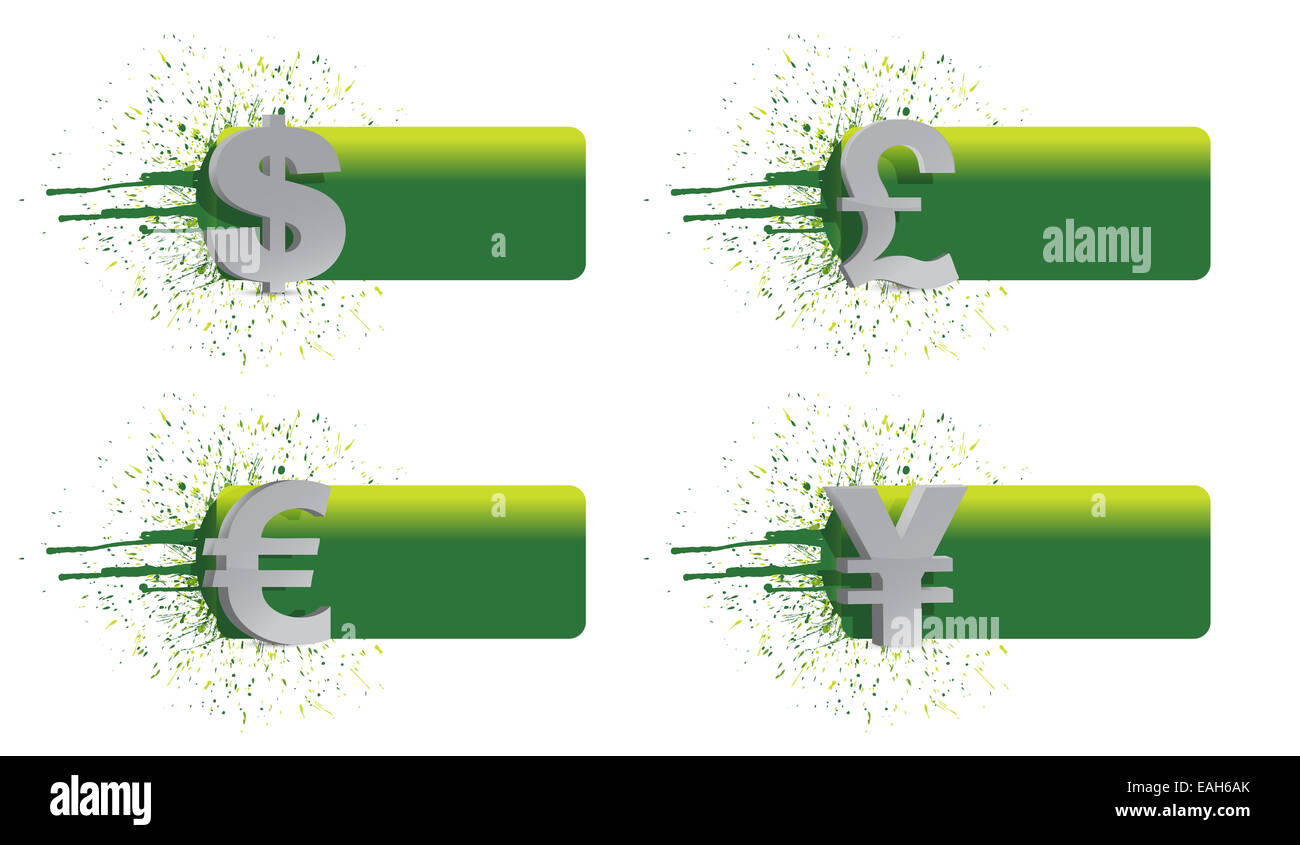 Currency banners ink Stock Photo - Alamy