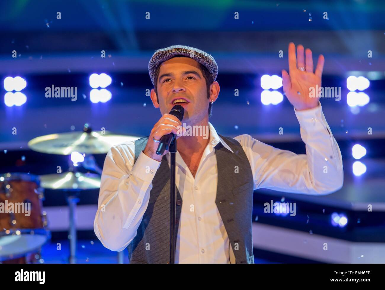 Suhl, Germany. 14th Nov, 2014. Sascha Pierro, singer for the group ...