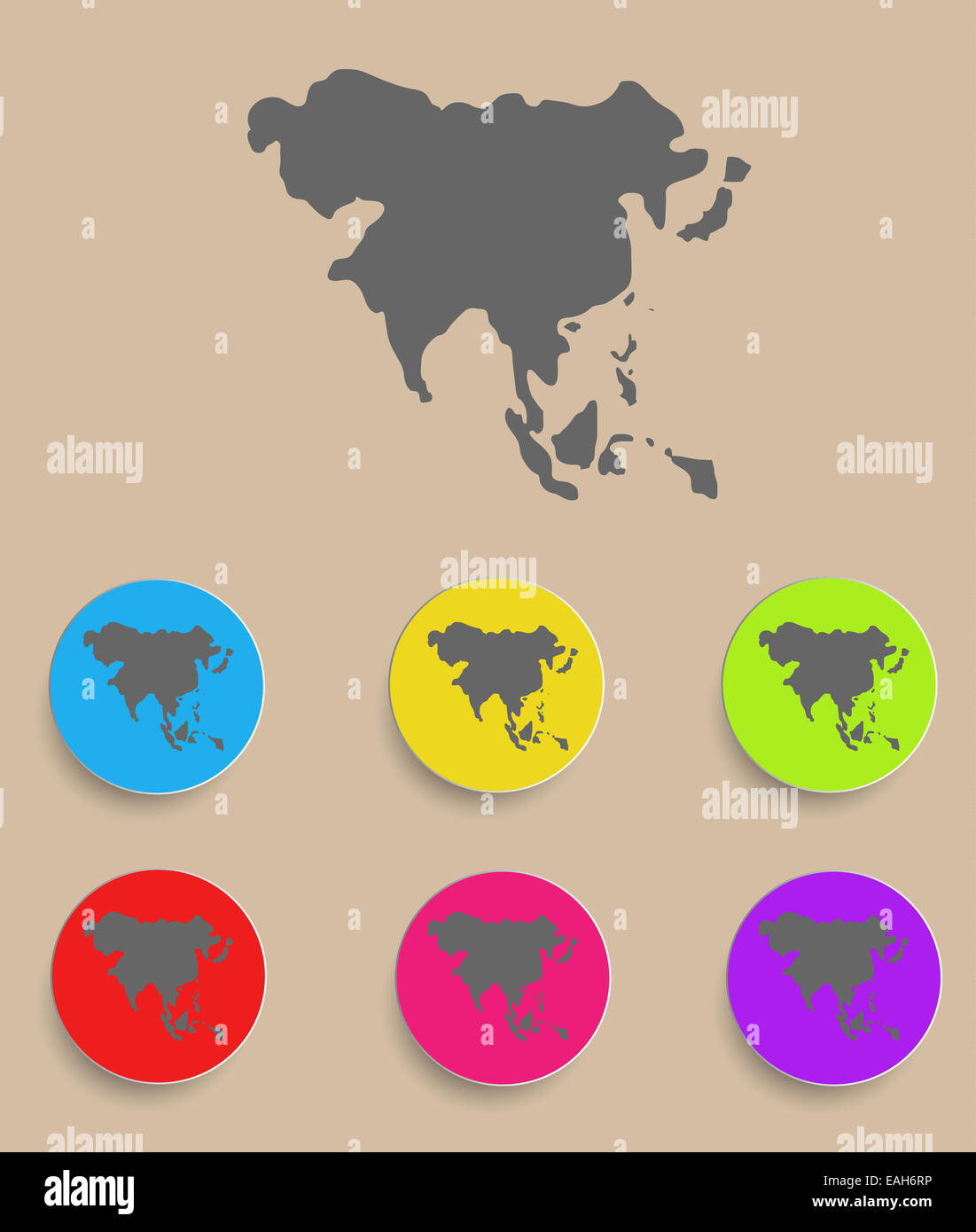 3d world map asia hi-res stock photography and images - Alamy