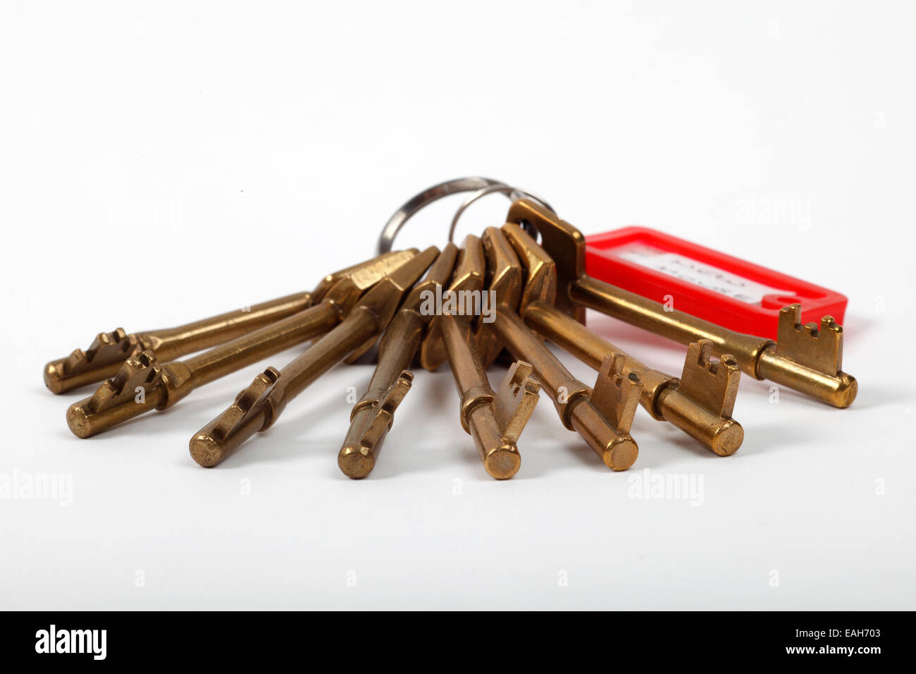 Sets of front door keys for a new home front door Stock Photo - Alamy