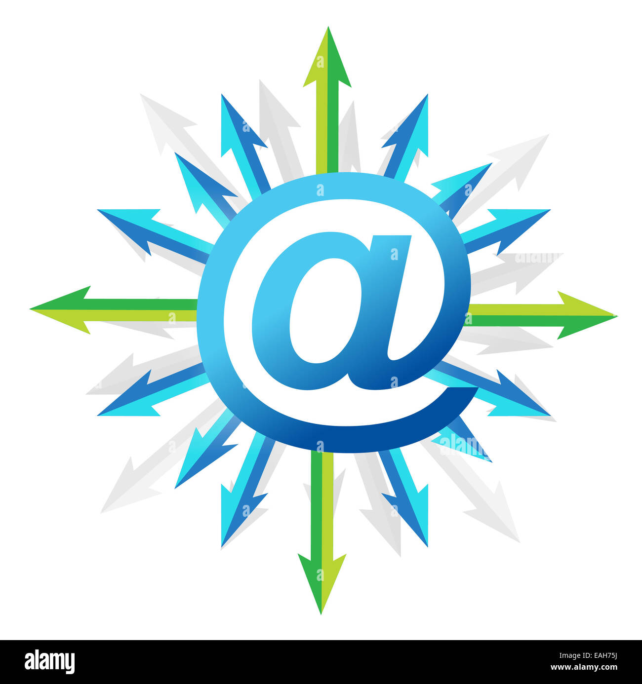 Mail symbol with arrows Stock Photo - Alamy
